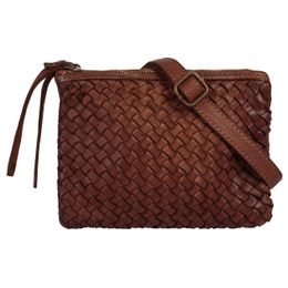 Umh&auml;ngetasche Samantha Look, Damen, Gr. B/H/T: 21cm x 16cm x 2cm onesize, braun (cognac), Leder, Taschen Umh&auml;ngetasche, echt Leder, Made in Italy