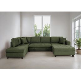 Wohnlandschaft TRENDS BY HG, B:324cm H:86cm T:178cmd508 enjoy new 47 wintermoss, 92% Polyester;8% Nylon, Sofas, "Moritz U-Form, B: 324 cm", mit