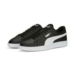 Sneaker Puma "SMASH 3.0 L", Herren, Gr. 38,5, schwarz-wei&szlig; (Puma schwarz, Puma wei&szlig;), Leder, unifarben, Schuhe Sneaker, mit sportlicher Optik, mit leicht profilierter Gummilaufsohle