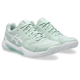 Tennisschuh asics "GEL-DEDICATE 8 CLAY", Damen, Gr. 39, wei&szlig; (lichen rock, wei&szlig;), Synthetik, Schuhe Tennisschuh, Sandplatzschuhe f&uuml;r Aschepl&auml;tze