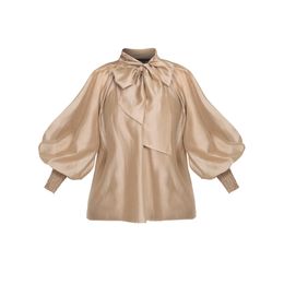 JIORO Bluse 'ESSENTIALS' Damen Gr&ouml;&szlig;e L/XL beige