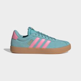 Sneaker adidas Sportswear "VL COURT 3.0", Damen, Gr. 40,5, mint ton, bliss pink, gold metallic, Leder, Synthetik, Schuhe Sneaker, inspiriert vom Design des adidas samba