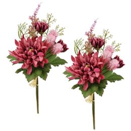 Kunstblume I.GE.A. "Chrysanthemen-Bund 2er Set", mauve, B:13cm H:25cm L:11cm, Polyester, Kunstpflanzen, Kunstblume, 25cm Strau&szlig; k&uuml;nstlich Bouquet Seidenblume Blumenbouquet Blumenstrau&szlig;