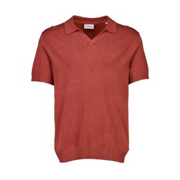 Poloshirt LINDBERGH "Poloshirt Slim Fit", Herren, Gr. XXL, rot (rot clay mel), Obermaterial: 80% Viskose, 20% Nylon, unifarben, schmal, Shirts