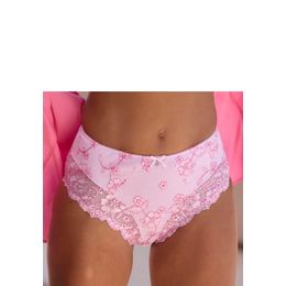 Slip Lascana "Wanda", Damen, Gr. 52/54, rosa (pink, rose), Obermaterial: 68% Polyamid, 18% Baumwolle, 10% Polyester, 4% Elasthan, Unterhosen Slip, in abdeckender Schnittform und Stickerei Spitze, Topseller