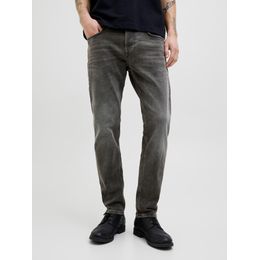 Jack & Jones Tapered-fit-Jeans JACK & JONES "JJIMIKE JJWELLS JJ", Damen, Gr. 31, L&auml;nge 30, schwarz (schwarz ink), Denim/Jeans, Obermaterial: 99% Baumwolle, 1% Elasthan, Abriebeffekte, bequem lang, Jeans Tapered-fit-Jeans, Baumwollmischung, comfort fit