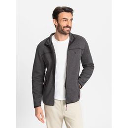Strickfleecejacke Catamaran, Herren, Gr. 60/62, grau (anthrazit, meliert), 100% Polyester, meliert, Jacken Strickfleecejacke