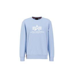 Sweater Alpha Industries "Basic Sweatshirt BL", Herren, Gr. S, blau (light blau), Obermaterial: 80% Baumwolle, 20% Polyester, regular fit, Sweatshirts Sweater