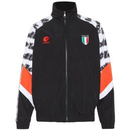 Trainingsjacke Lotto, Herren, Gr. M (48/50), schwarz, 100% Polyester, mehrfarbig, loose fit, elastischer Bund, Jacken Trainingsjacke, - im Retrodesign (Calcio '93)