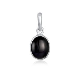 Medallionanh&auml;nger Elli "Anh&auml;nger Onyx Anh&auml;nger Klassisch 925 Silber" Gr. 22, silber, Schmuckanh&auml;nger, Damen, Silber 925 (Sterlingsilber), Medallionanh&auml;nger