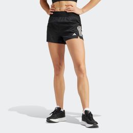 Laufshorts adidas Performance "OWN THE RUN", Damen, Gr. XL, N-Gr, schwarz (schwarz, innenbeinl&auml;nge ca. 10 cm), Obermaterial: 100% Polyester, Hosen Laufshorts