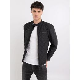 Steppjacke Replay "Saber Mid", Herren, Gr. L, schwarz, Obermaterial: 100% Polyester, unifarben, normal, mit Rei&szlig;verschluss, Jacken Steppjacke, mit kurzem Stehkragen