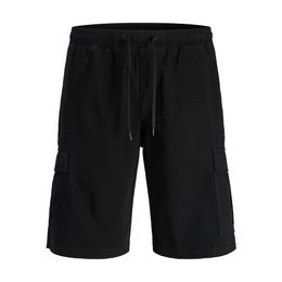 Jack & Jones PlusSize Chinohose "JPSTMARCO DYLAN CHINO SHORTS PLS", Damen, Gr. 48 (7XL), N-Gr, schwarz, Web, Obermaterial: 98% Baumwolle, 2% Elasthan, JACK & JONES PLUSSIZE, unifarben, regular fit, Hosen Chinohose
