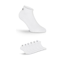 Socken Fila "UNISEX INVISIBLE PLAIN SOCKS", Damen, Gr. 35-38, wei&szlig; (6x wei&szlig;), Baumwolle, Elasthan, Polyester, uni, elastisch, Socken Socken, mit eingestricktem Logo, Topseller