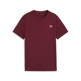 T-Shirt Puma "ESS 2 COLOR SMALL NO. 1 LOGO TEE B", Jungen, Gr. 164, ruby shimmer, Jersey, Obermaterial: 100% Baumwolle, bedruckt, regular fit normal, Rundhals, Shirts T-Shirt, Regular Fit, f&uuml;r Jugendliche, Rundhalsausschnitt