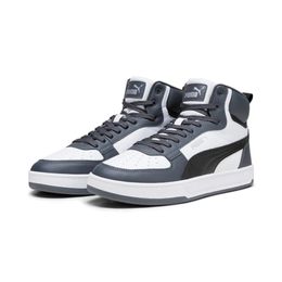 Sneaker Puma "CAVEN 2.0 MID", Herren, Gr. 44,5, schwarz-wei&szlig; (Puma wei&szlig;, Puma schwarz, strong gray, Puma silber), Synthetik, unifarben, Schuhe Sneaker, mit Schn&uuml;rverschluss, rutschhemmende Gummilaufsohle