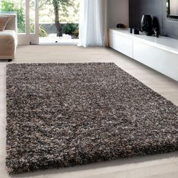 Hochflor-Teppich Ayyildiz Teppiche "Enjoy Shaggy" Gr. 1, grau (taupe), B:60cm H:50mm L:110cm, Kunstfaser, Teppiche, Hochflor-Teppich, auch als L&auml;ufer, Shaggy, Langflor, meliert, Wohnzimmer