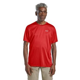 Funktionsshirt Jack Wolfskin "TECH T M", Herren, Gr. M (50), siren rot, Obermaterial: 100% Polyester, normal, Rundhals, Shirts Funktionsshirt