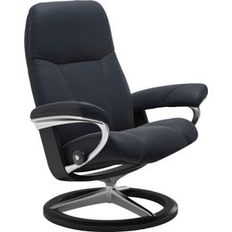 Relaxsessel stressless "Consul", blau (shadow blau paloma), B:78cm H:97cm T:70cm, Leder BATICK: BATICK ist ein leicht korrigiertes, durchgef&auml;rbtes und genarbtes M&ouml;belleder, bei dem die meisten Unebenheiten und Spuren in der Regel entfernt wurden.;Leder PALOMA: PALOMA ist ein durchgef&auml;rbtes Semianilin-M&ouml;belleder mit nat&uuml;rlicher Narbung.;ROHLEDER Stoff Q2 FARON: Ein fester zuverl&auml;ssiger Boucl&eacute; mit e