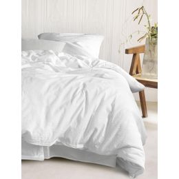 Bettw&auml;sche Irisette "Oslo 8787", wei&szlig;, B/L: 135cm x 200cm, 1 Stk., 1 Stk., Seersucker, B/L: 80cm x 80cm, 2, Seersucker, Obermaterial: 100% Baumwolle, Bettw&auml;sche, Bettw&auml;sche, super soft, k&uuml;hlend und atmungsaktiv, pflegeleicht und b&uuml;gelfrei