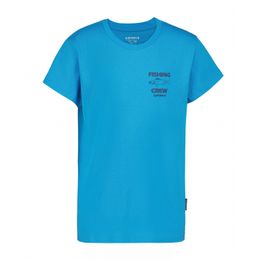 T-Shirt Icepeak "K T-SHIRT LEADVILLE", Jungen, Gr. 140, blau (turquoise), Single Jersey, Obermaterial: 100% Baumwolle, normal, Rundhals, eng eingefasste Kante, Shirts T-Shirt, sportlicher Stil, Kurzarm, mit Druck, Label und Logoschriftzug