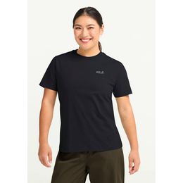 T-Shirt Jack Wolfskin "ESSENTIAL T W", Damen, Gr. L (42/44), schwarz, Obermaterial: 100% Baumwolle, normal, Rundhals, Shirts T-Shirt