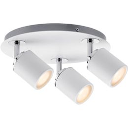 Paulmann LED Deckenleuchte, wei&szlig;, 3, &Oslash; 25cm H: 9,4cm, 1 Stk., Leuchten, GU10, 3er-Spot Gu10 Wei&szlig;/Chrom Tube ohne Leuchtmittel, max. 10W, LED Deckenleuchte