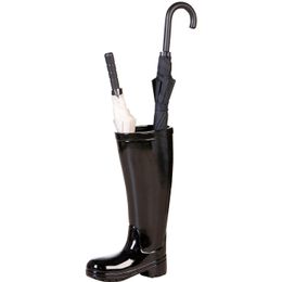 Schirmst&auml;nder CASABLANCA BY GILDE "Schirmst&auml;nder Gummistiefel Stiefel schwarz H. 45 cm", schwarz, B:26cm H:45cm T:11cm, Keramik, Regenschirmst&auml;nder, Schirmst&auml;nder