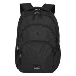 Laptoprucksack Travelite "BASICS Melange", Gr. B/H/T: 31cm x 45cm x 16cm, schwarz, Polyester, unifarben, Basic, Rucks&auml;cke Laptoprucksack, Freizeitrucksack Arbeitsrucksack Schulrucksack Reiserucksack