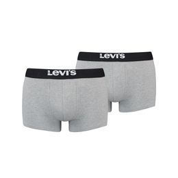 Levi's Trunk LEVI'S "LEVIS MEN SOLID BASIC TRUNK ORG CO 2P", Herren, Gr. XL, grau (middle grau melange), Obermaterial: 95% Baumwolle, 5% Elasthan, normal, Unterhosen Trunk, mit breitem Logobund