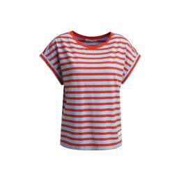 Smith & Soul T-Shirt SMITH & SOUL, Damen, Gr. M, sky, Single Jersey, Obermaterial: 46% Baumwolle, 46% Lyocell, 8% Elasthan, gestreift, h&uuml;ftbedeckend, Rundhals, mit Umschlag Umschlagsaum, Shirts T-Shirt, im Streifen-Design