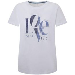 T-Shirt Pepe Jeans "T-Shirts JAX", Damen, Gr. XL, wei&szlig;, Jersey, Obermaterial: 100% Baumwolle, bedruckt, relaxed fit, Rundhals, Shirts T-Shirt