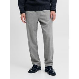 Jack & Jones Jogginghose JACK & JONES "JPSTKANE EDWIN WINTER JOGGER LN", Herren, Gr. L, N-Gr, grau (grau melange), Web, Obermaterial: 63% Polyester, 30% Viskose, 5% Elasthan, 2% sonstige Fasern, meliert, relaxed fit kn&ouml;chellang, Hosen Jogginghose