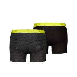 Boxer Puma, Herren, Gr. S, schwarz, gelb, Obermaterial: 95% Baumwolle, 5% Elasthan, gemustert, unifarben, k&ouml;rpernah, Unterhosen Boxer, mit ausgefallenen Mustern