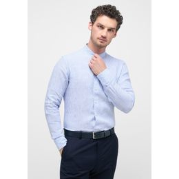 Langarmhemd Eterna "SLIM FIT", Herren, Gr. 46, Normalgr&ouml;&szlig;en, blau, 100% Leinen, schmal, Manschette, Hemden Langarmhemd, EASY IRON (b&uuml;gelleicht)