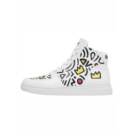 DOGO Sneaker high 'Ace Boots - Abstract Outline white' Damen Gr&ouml;&szlig;e 38 wei&szlig;