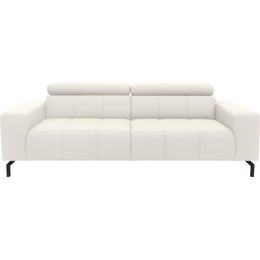 2,5-Sitzer DOMO collection "Cunelli zeitlos und elegant, moderne Sitzn&auml;hte als Designelement", wei&szlig;, B:238cm H:79cm T:104cm, Lederlook;100% Polyurethan, Sofas, 2 5-Sitzer, wahlweise mit 6-fach verstellbaren Kopfteilen, fester Sitzkomfort