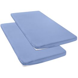 Spannbettlaken OTTO HOME, B:90cm L:200cmhellblau, Jersey, Obermaterial: 100% Baumwolle, Bettlaken, "Topper Basic, in Gr. 90x200, 140x200 oder 180x200