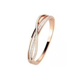 Rougemont Jewellery Armband 'Moderner Damen Armreif mit Zirkonia Besatz 18cm' Damen Gr&ouml;&szlig;e 18 cm rosegold
