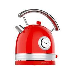 Cecotec Thermosense 420 Vintage Light Red , Wasserkocher rot/edelstahl, 2.200 Watt, 1,8 Liter