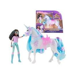 Spin Master Unicorn Academy - Layla und Einhorn Glacier, Spielfigur mit echter M&auml;hne und Schweif sowie B&uuml;rste