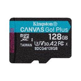Kingston Canvas Go! Plus 128 GB microSDXC, Speicherkarte schwarz, UHS-I U3, Class 10, V30, A2
