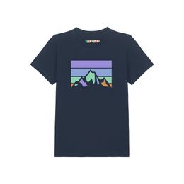 Watabout.kids T-Shirt 'Landscape' Jungen Gr&ouml;&szlig;e 128 navy / t&uuml;rkis / karamell / helllila