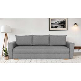 3-Sitzer Home Affaire "MAGHERA 230 cm - OTTO. Verl&auml;ssliche Qualit&auml;t.", grau (hellgrau), B:230cm H:79cm T:92,5cm, 100% Polyester, Sofas, 3-Sitzer, Schlafsofa, Bettkasten, pflegeleicht