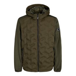 Jack & Jones Hybridjacke JACK & JONES "JCOHEAT HYBRID JACKET NOOS", Herren, Gr. S, gr&uuml;n (forest night), Web, Obermaterial: 100% Polyester, unifarben, regular fit, mit Gummizug, Jacken Hybridjacke
