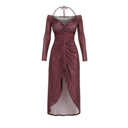 JIORO Kleid Damen Gr&ouml;&szlig;e 44 burgunder Winterkleid