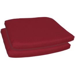 Sitzkissen GO-DE "Selina", rot, B:40cm H:5cm L:45cm, Polyester, Dekokissen_Sitzkissen_Kissenh&uuml;llen, Sitzkissen, 2er Set, 45/46x40 cm