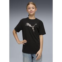 Puma Jungen T-Shirt "ESS GRAPHIC ANIMAL RELAXED TEE G"Puma schwarz, Gr. 176, bedruckt, Jersey, Obermaterial: 100% Baumwolle, Shirts, f&uuml;r Jugendliche,