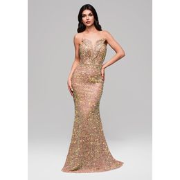 Ombre Abendkleid Damen Gr&ouml;&szlig;e 42 gold Winterkleid