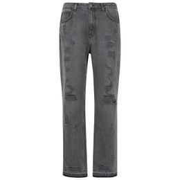 2Y STUDIOS Herren Bequeme Jeans "2Y Studios 2Y Firio Destroyed Straight Jeans"grau, Gr. 28, unifarben, 100% Baumwolle, Jeans